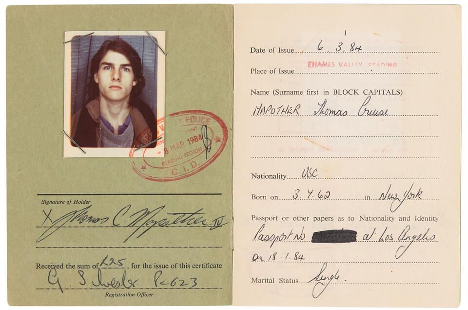 Auction gives rare glimpse into Tom Cruise’s earliest days as Hollywood ...