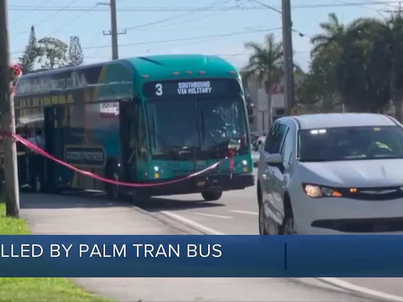Person hit and killed by Palm Tran bus