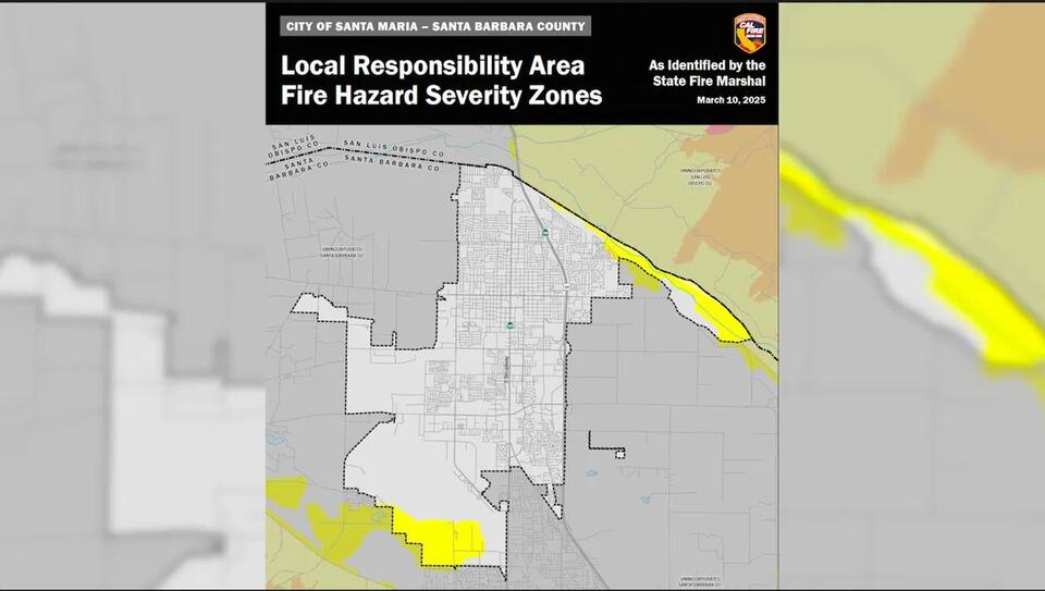 Parts of Santa Maria identified as a wildfire hazard area for the first ...