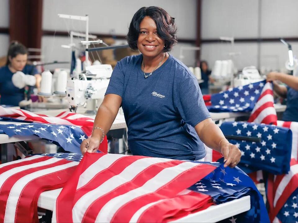 Allegiance promises American flags that support American jobs