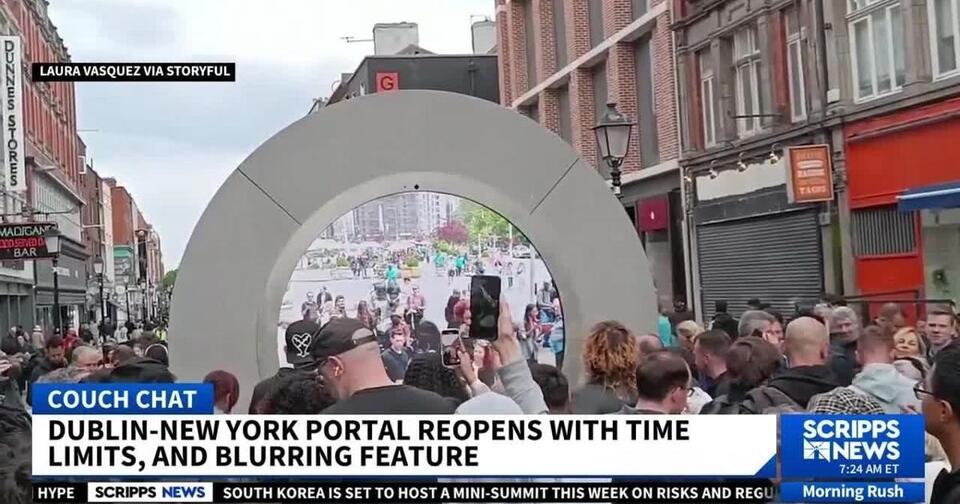 Viral video 'portal' linking New York and Dublin reopens with new ...