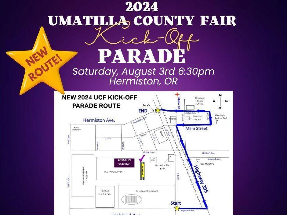 New route for Umatilla County Fair Kick-Off Parade, fair opens August 7