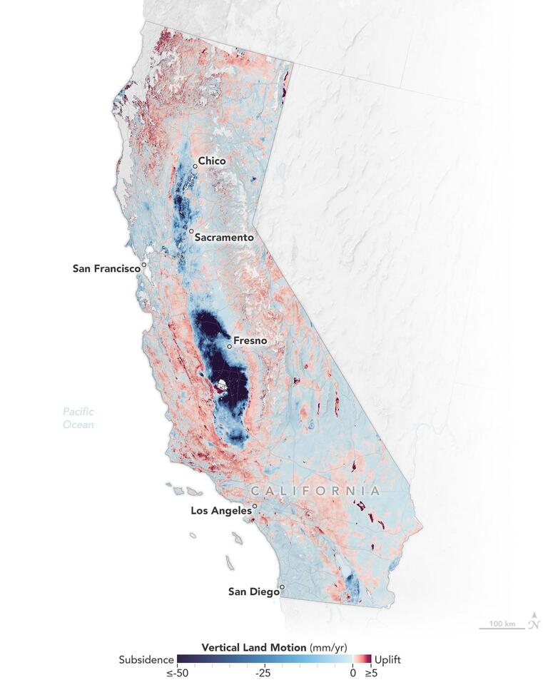 Map of California Subsidence and Uplift - NewsBreak