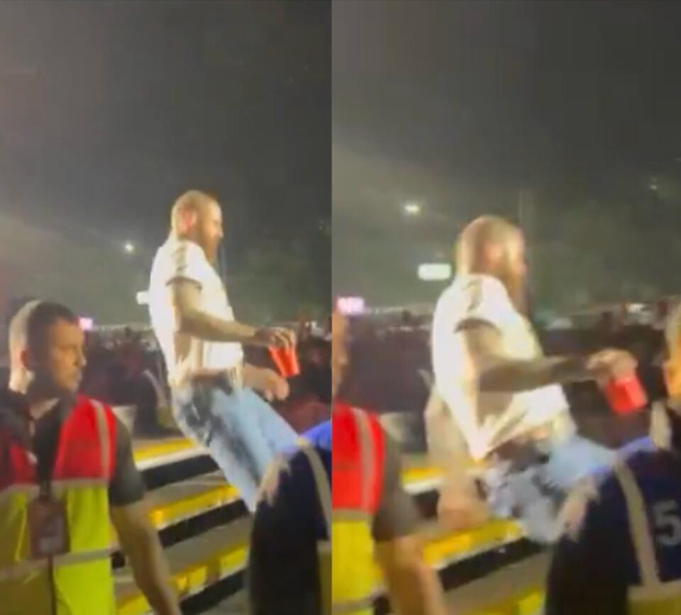 Post Malone Takes A Tumble Going Down The Stairs, Red Solo Cup ...