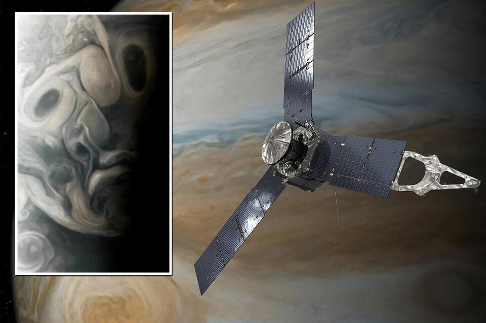 NASA spacecraft snaps ‘face figure’ on Jupiter during close flyby of ...