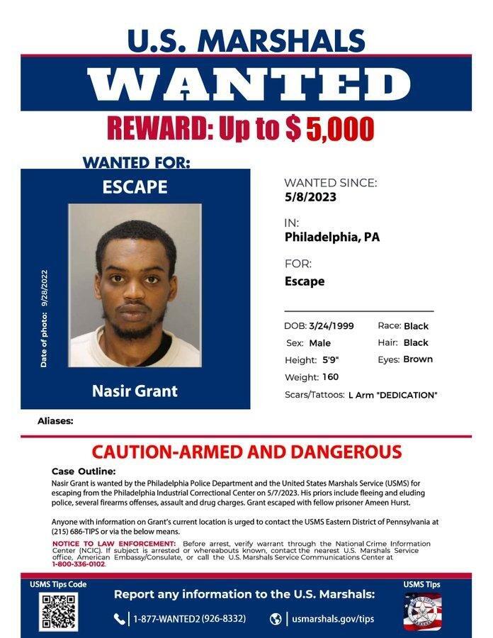 Police capture one of two Philadelphia inmates who escaped from jail ...