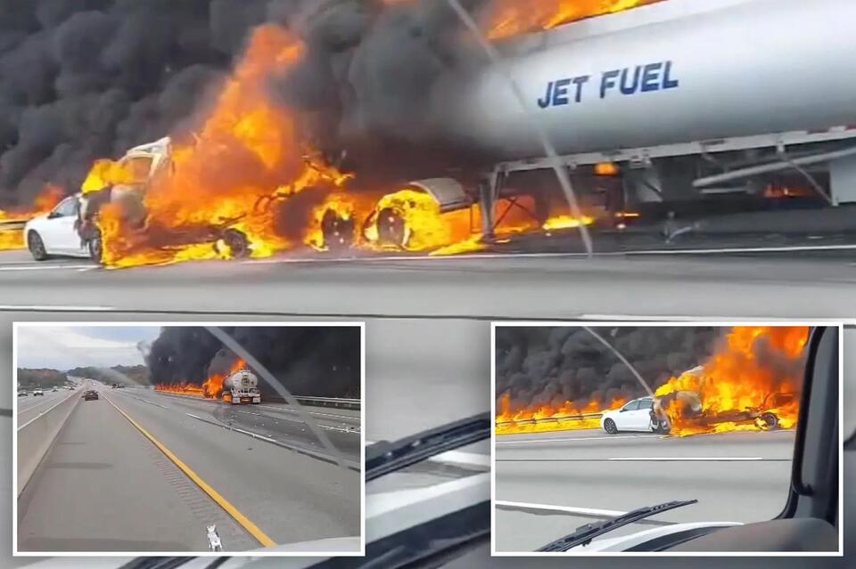 2 killed in fiery crash with tanker truck carrying jet fuel on ...