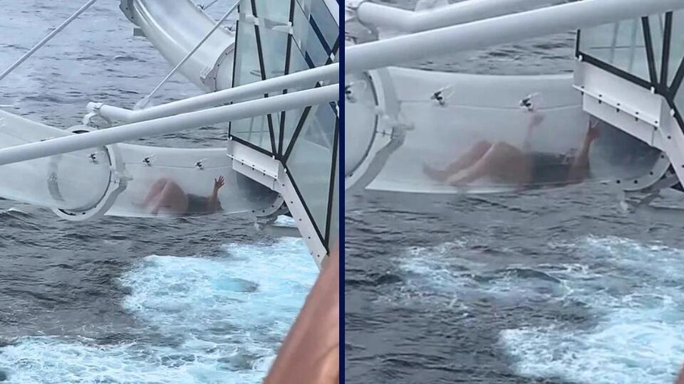 Cruise Guest’s Awkward Waterslide Moment Terrifies Millions Online ...