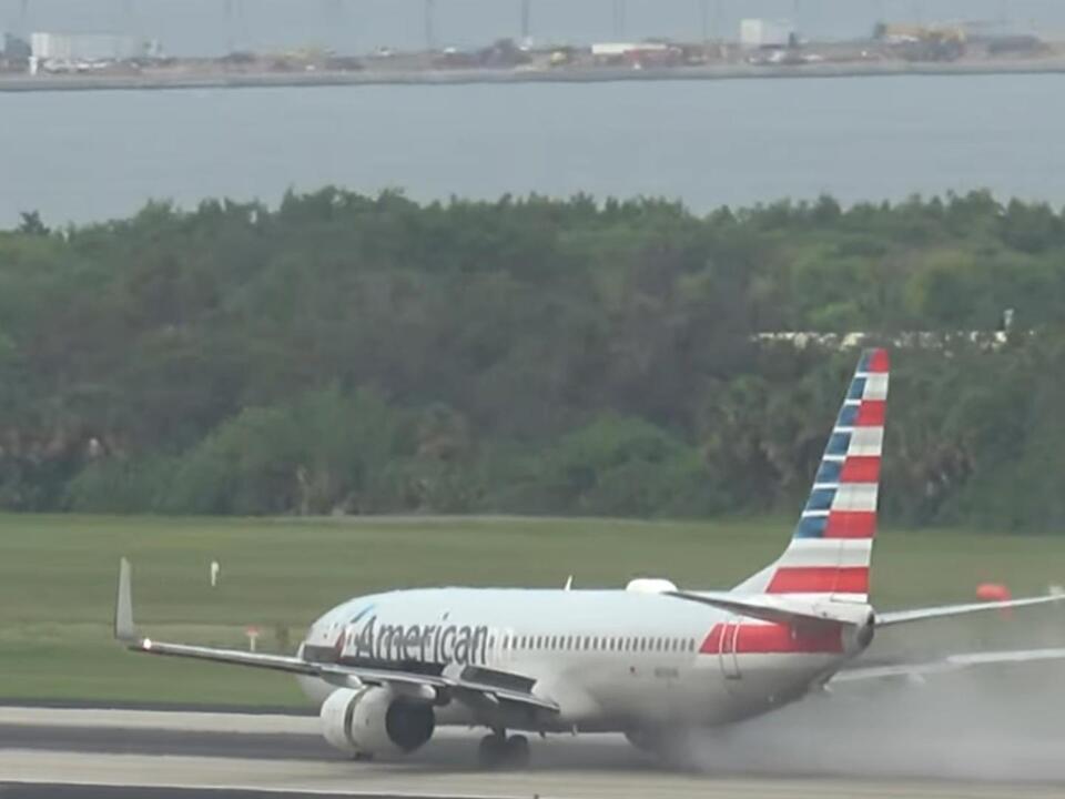 Video shows American Airlines plane tire exploding during takeoff to ...