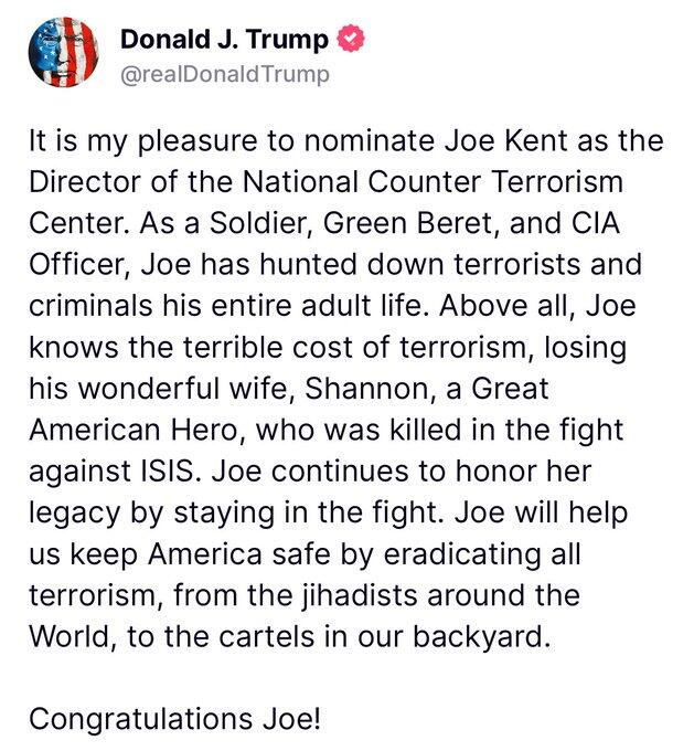 Trump nominates 2-time District 3 Congressional candidate Joe Kent to ...