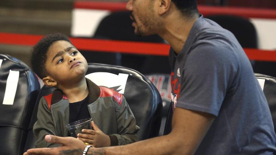Derrick Rose's Son Melts Hearts at His Jersey Retirement Ceremony-A ...