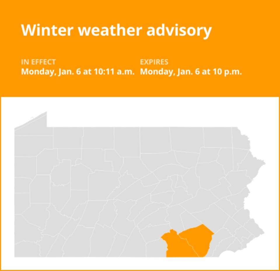 Update: Winter weather advisory issued for York and Lancaster counties ...