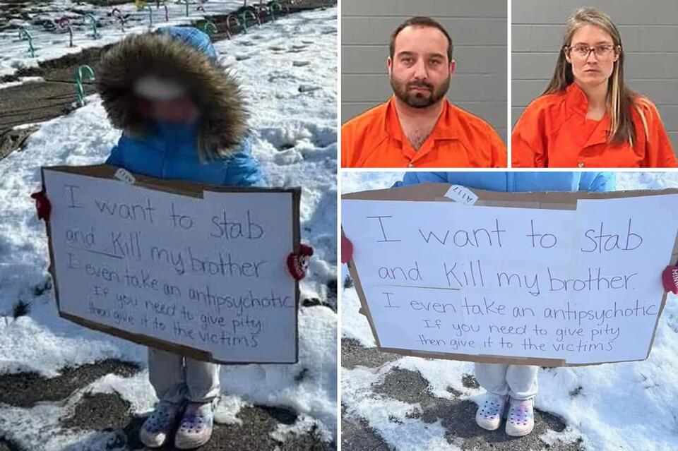 Twisted cop forced daughter, 6, to hold disturbing sign in freezing ...