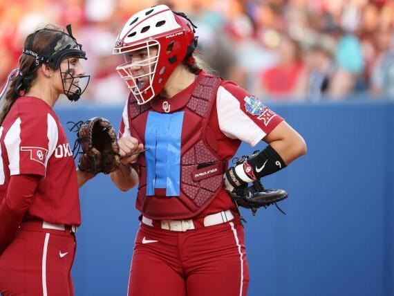 The simple reason Oklahoma softball's catcher wears blue tape during ...