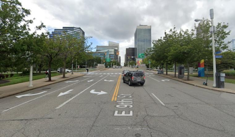Sizable Sinkhole Prompts Closure of E. 9th Street in Cleveland, Detours ...