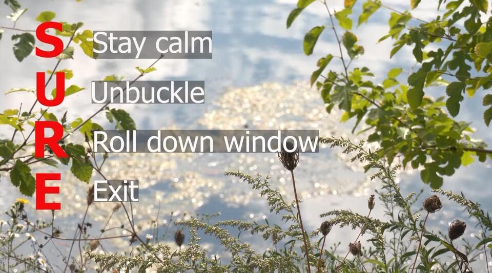 “Stay SURE, stay alive” expert tips on how to escape from car submerged ...