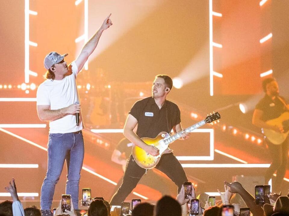 Country music star hit in the face by thong-tossing fan at concert