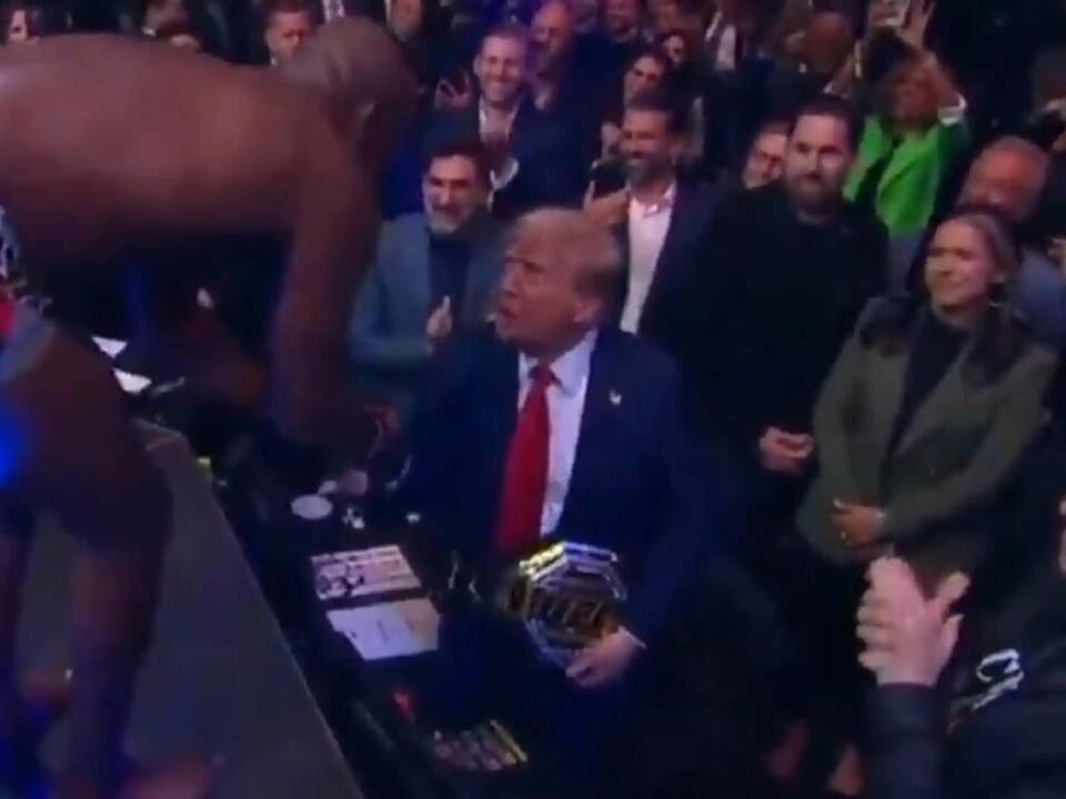 Jon Jones Gives Championship Belt To Trump After His UFC 309 Win