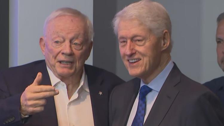 Bill Clinton dropped by Jerry Jones' pre-draft press conference. Here's ...