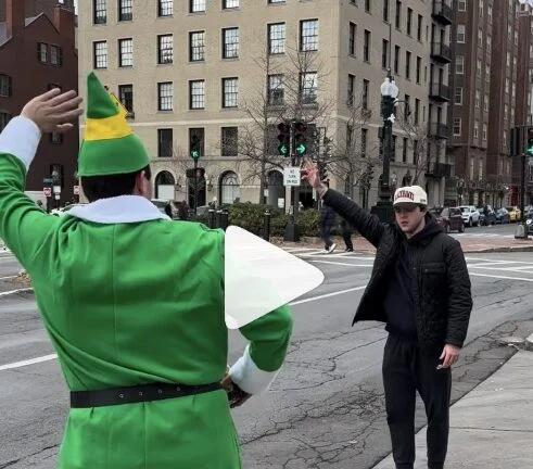 Buddy visits Dunkin’, rides the cop slide as Instagrammer reenacts ‘Elf ...