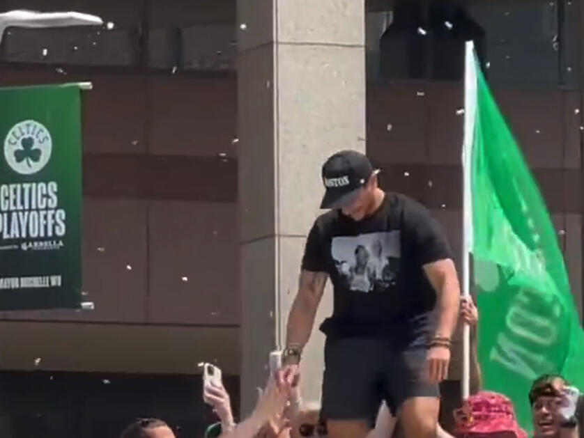 Joe Mazzulla jumping off a duck boat roof on a torn meniscus is most ...