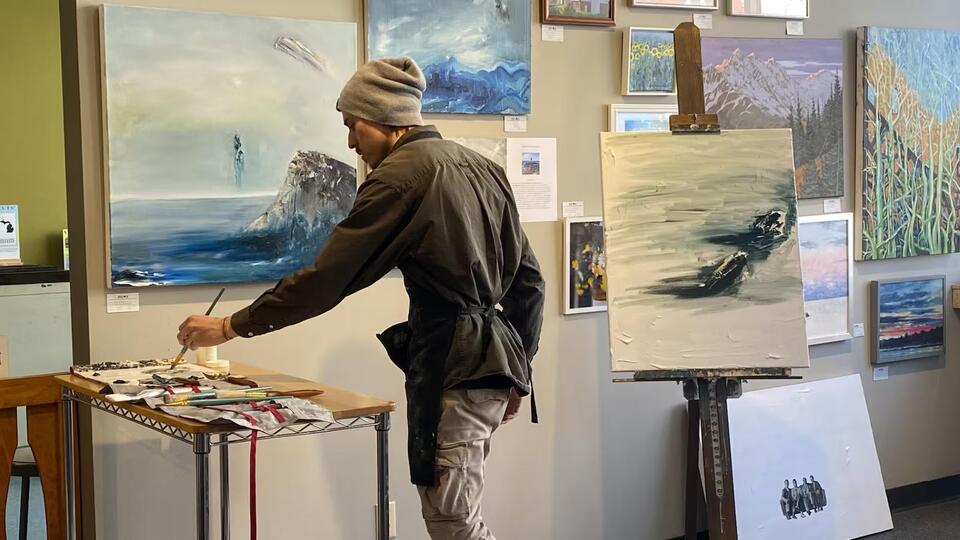 Keweenaw artist Robert Kangas holds live painting demonstration at ...