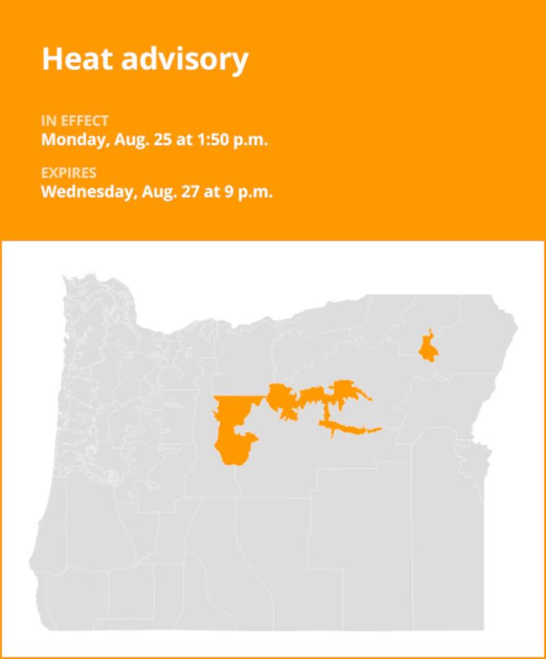 Heat advisory affecting Oregon until Wednesday night - NewsBreak