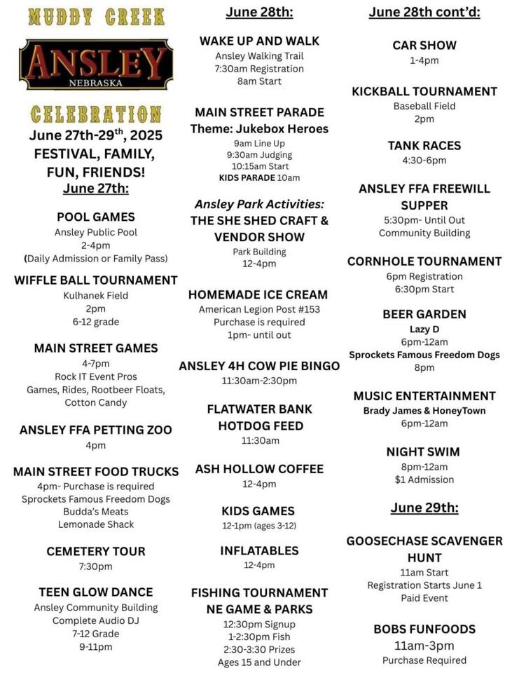 Ansley’s Muddy Creek Celebration has Activities for Everyone this ...