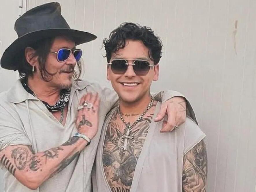 Christian Nodal and Johnny Depp's Look-Alike Moment Goes Viral