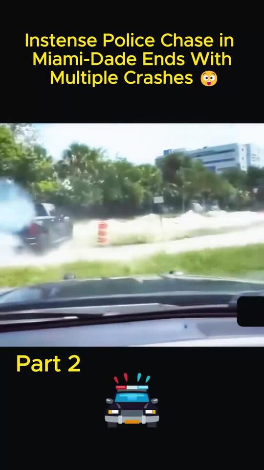 Police chase in miami ends with multiple crashes Part 2 dashcam ...
