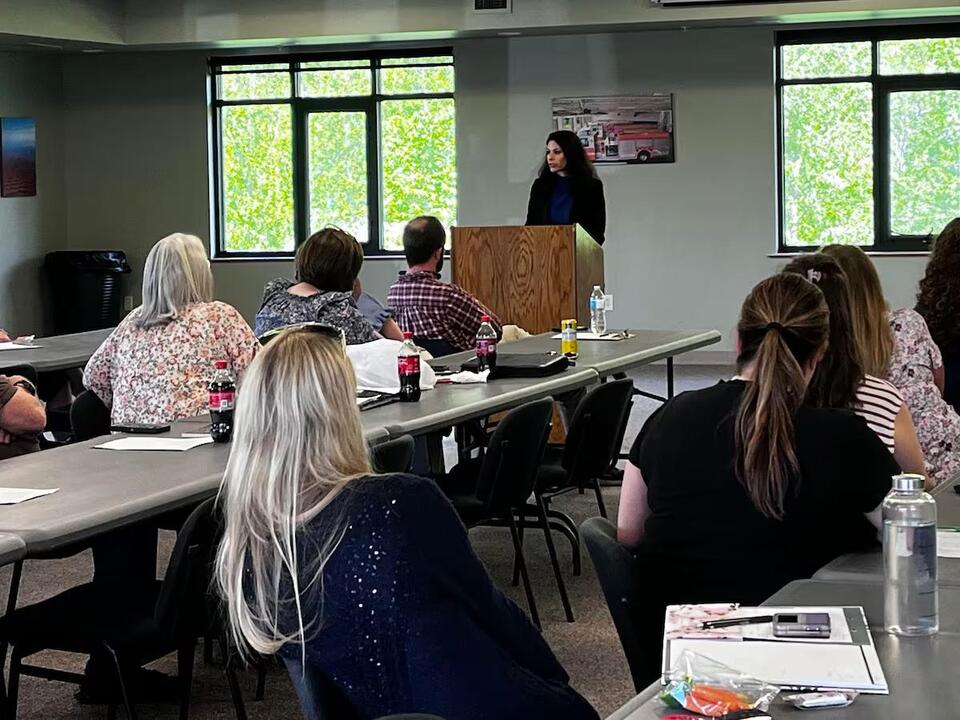 Michigan Attorney General Dana Nessel speaks to Marquette County Clerks
