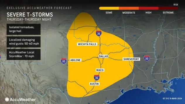 Powerful storm threatens severe thunderstorms, drenching rainfall, and flooding across the South ...