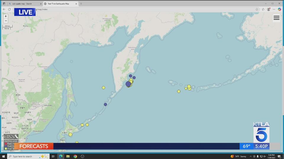 Western US under tsunami watch after 8.8M quake in Eastern Russia ...
