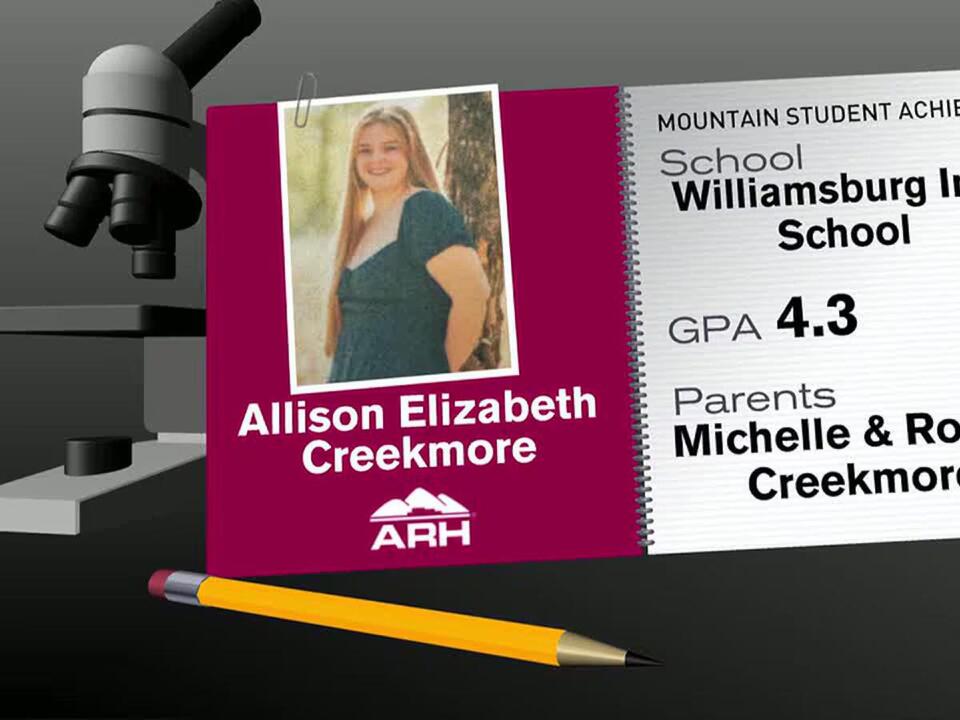 ARH Mountain Student Achiever - Allison Elizabeth Creekmore