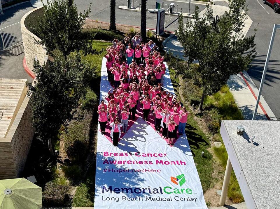 Giant human ribbon and survivor’s story at MemorialCare Long Beach ...