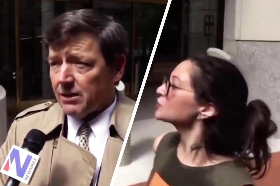 Enraged woman spits on Trump nominee Ed Martin during live TV interview ...