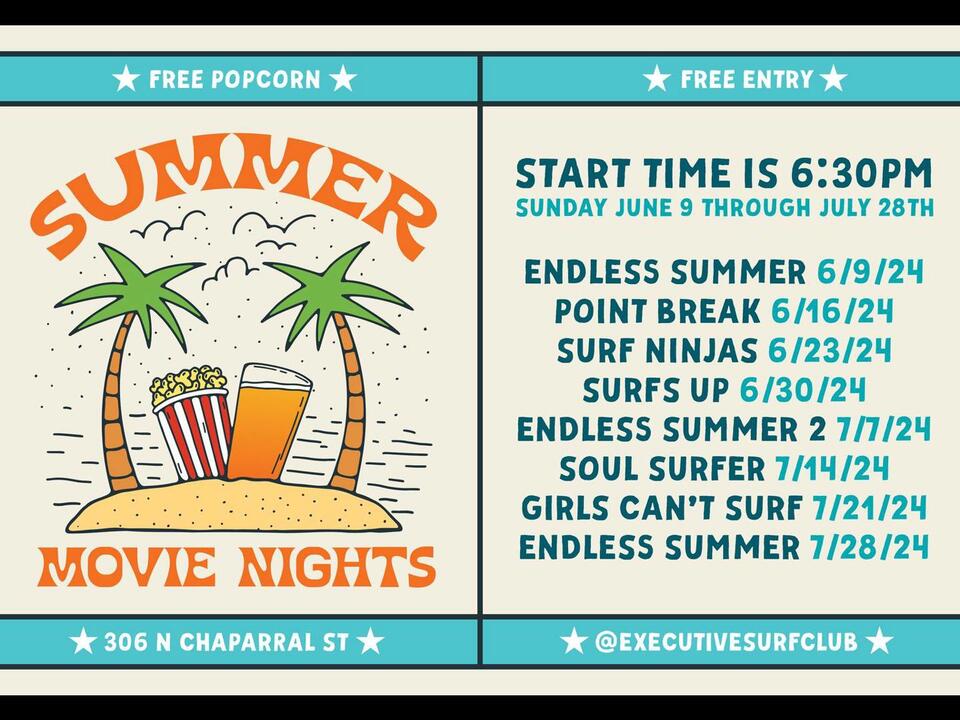 Summer movie nights at Executive Surf Club
