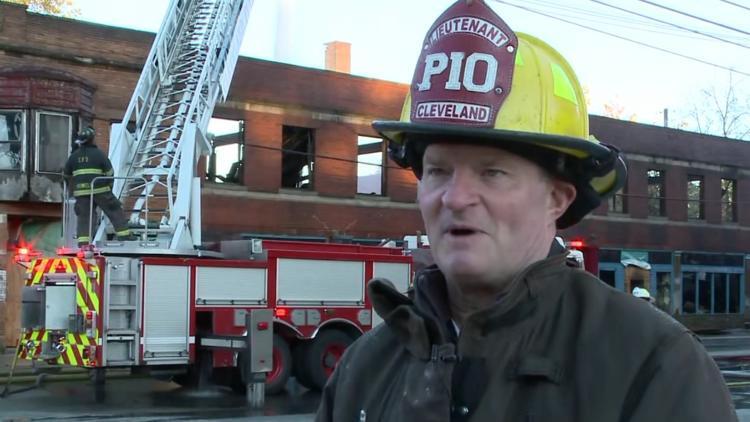 Cleveland Fire Lt. Mike Norman provides update on blaze at building ...