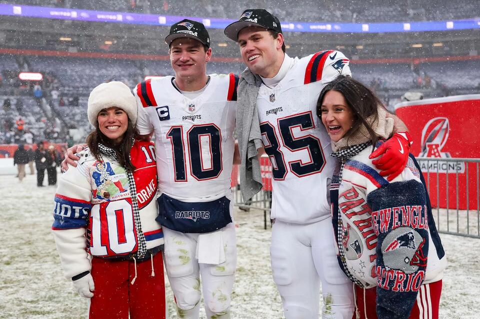 Patriots QB Drake Maye Called Out for His Body Language With Wife Ann ...