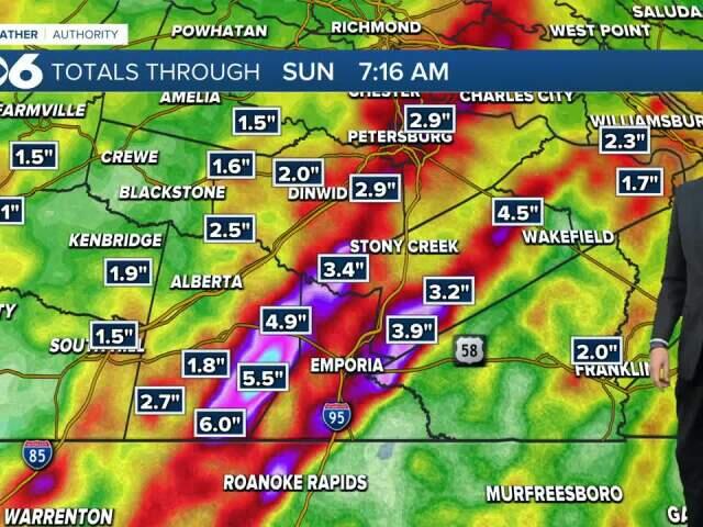 Record rainfall drenches parts of Virginia, some areas see up to 6 ...