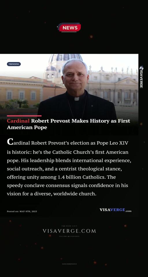 Cardinal Robert Prevost Makes History as First American Pope - NewsBreak