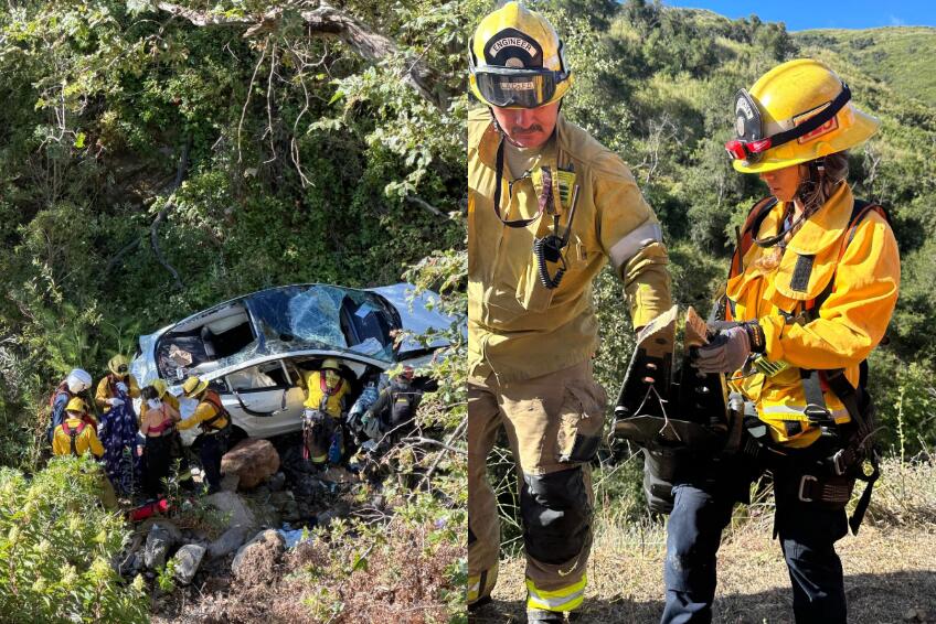 Two airlifted to trauma center after Tesla plunges 300 feet off ...