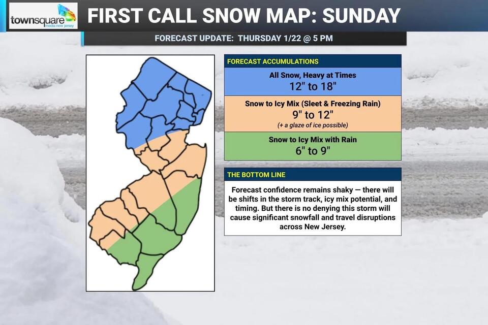 The latest on Sunday's snow for New Jersey - NewsBreak