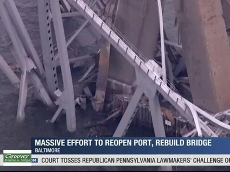 Massive effort to reopen port, rebuild bridge in Maryland