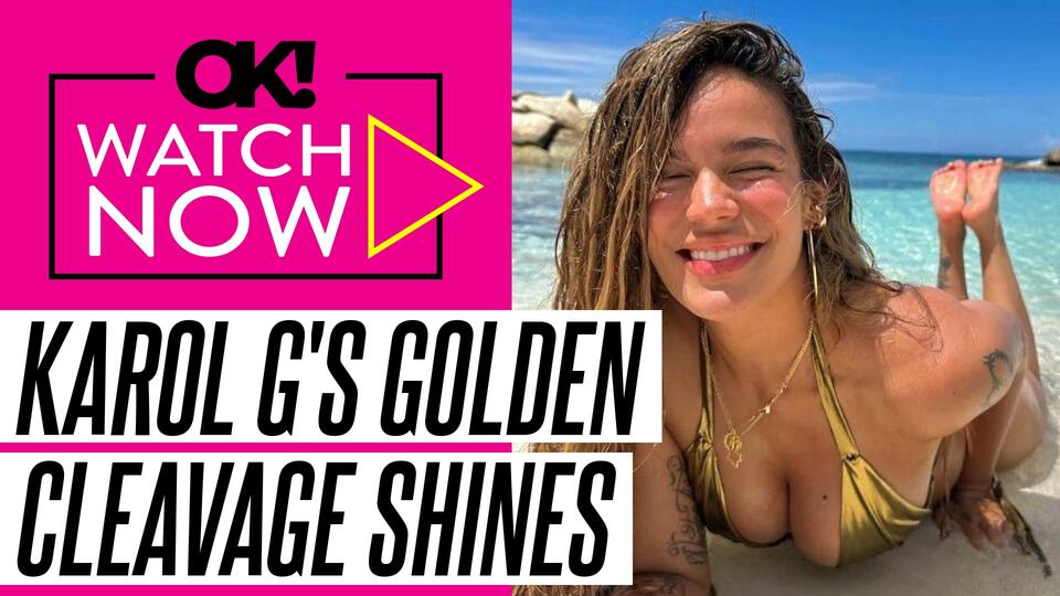 Karol G Is Body Goals as She Bares Her Cleavage in a Gold Bikini ...