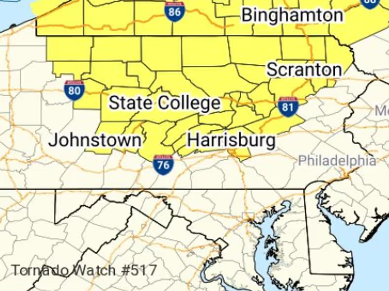 Nearly 9 Million Under Tornado Watch: NWS In PA