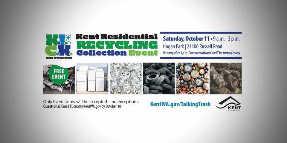 City of Kent hosting free recycling collection event this Saturday, Oct ...