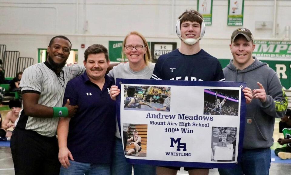 Mount Airy's Andrew Meadows wins 100th match - NewsBreak