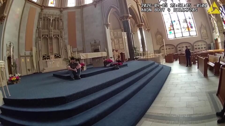 Police video shows man charged with breaking into Church of the Gesu ...