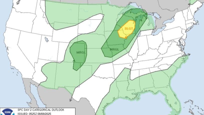 Severe weather tornado & flash flood risk rises Saturday August 9th ...